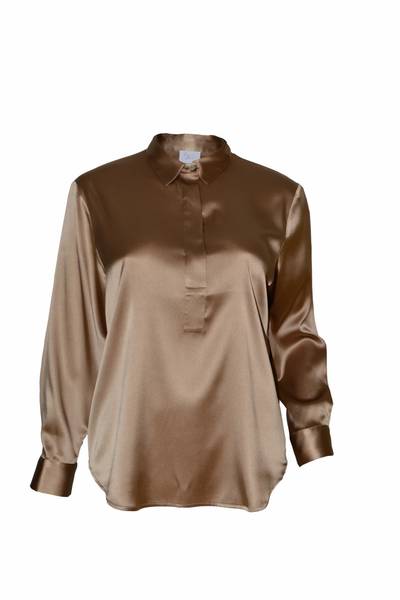 Ane Mone Silkebluse Stella Cappuchino - Melmo.no